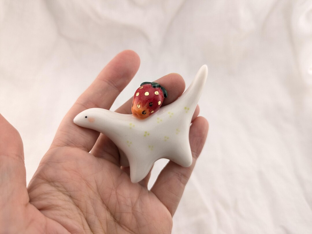 PORCELAIN Dino Dinosaur Ceramic Figurine Miniature Sculpture Pottery ...