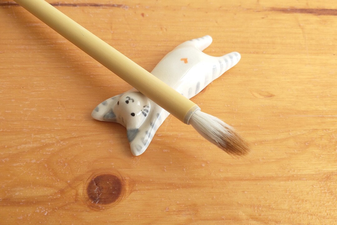 Cat Brush Rest Paintbrush Pen Holder for Artist Gift - Etsy