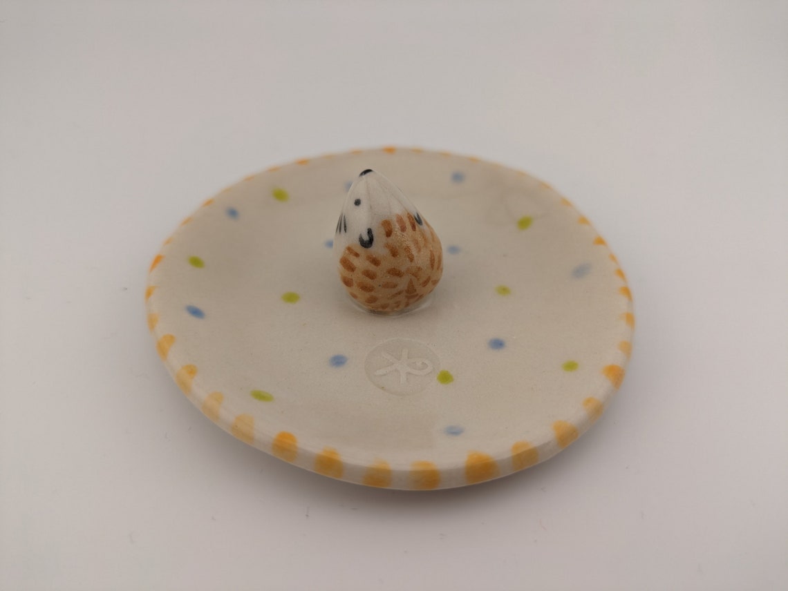 Hedgehog Ring Dish Ceramic Ring Holder Jewelry Animal Lover Bridesmaid ...