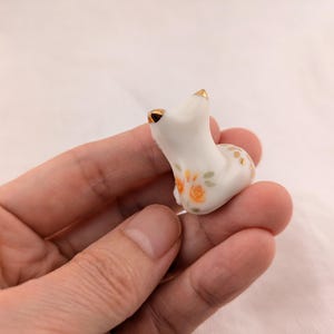 PORCELAIN Fox Ceramic Figurine Miniature Sculpture Animal Pottery Clay ...