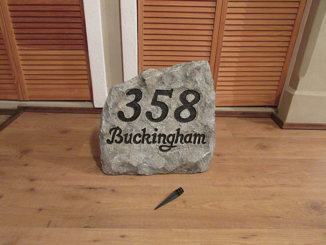 Address Stone Artificial With House Number and Address/text | Etsy