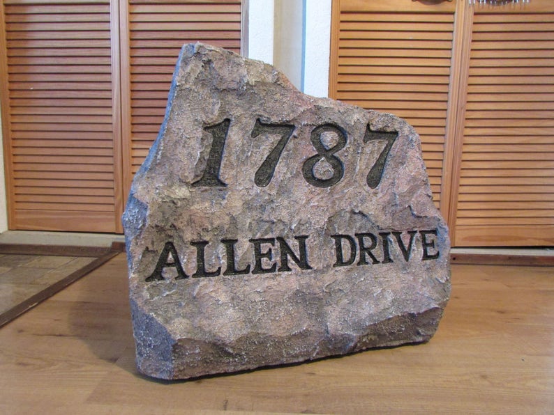 Address Stone-artificial With House Number and Address/name - Etsy