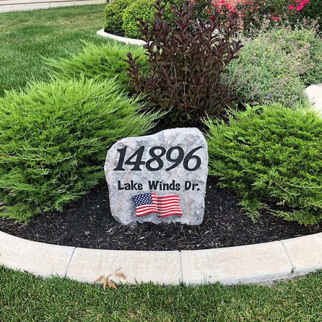 Patriot Address Stone, Artificial - With Your House Number, Address and ...