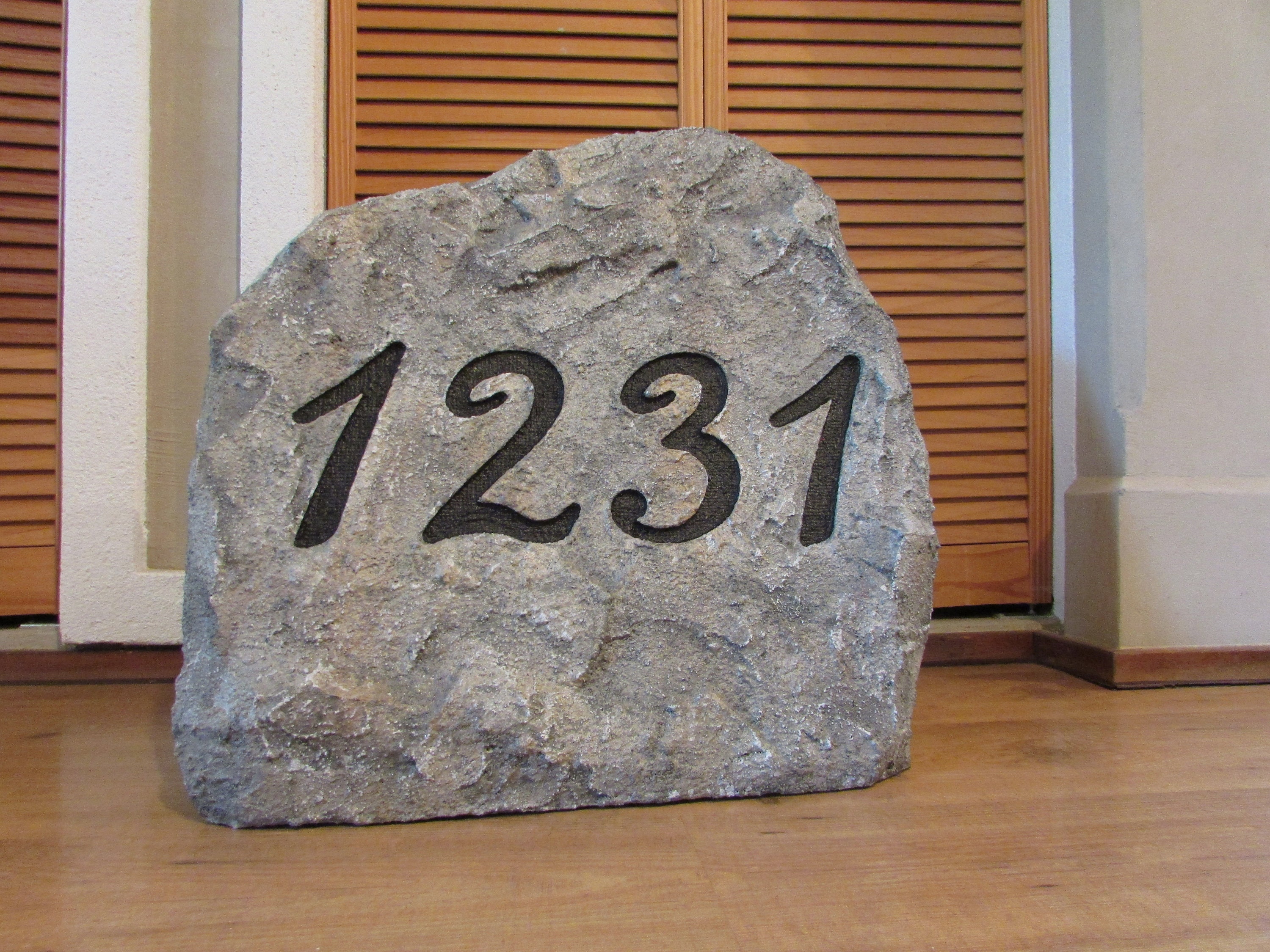 Address Stone - Artificial, With House Number Only, Small Size 18" X 18 ...