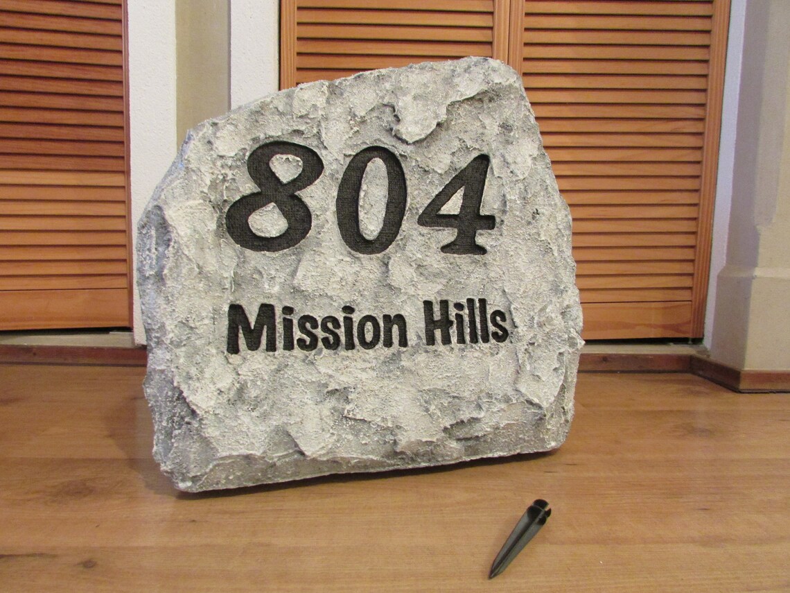 Address Stone Artificial With House Number and Address/text | Etsy