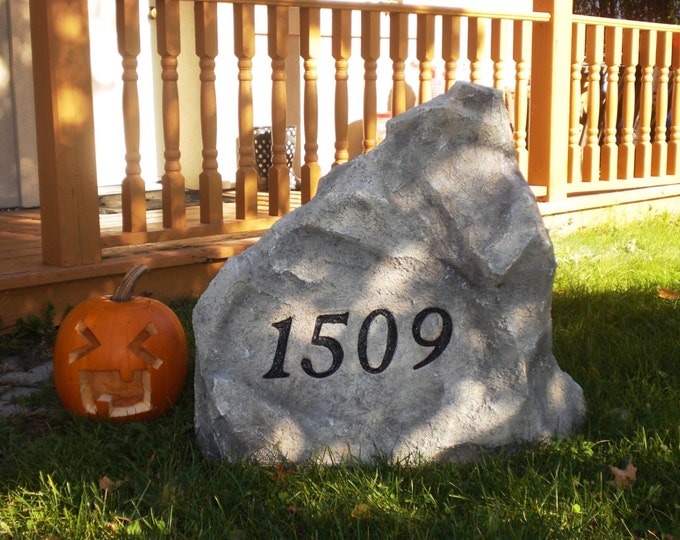 Address Stone - Artificial, With House Number Only, Regular Size 20" X ...