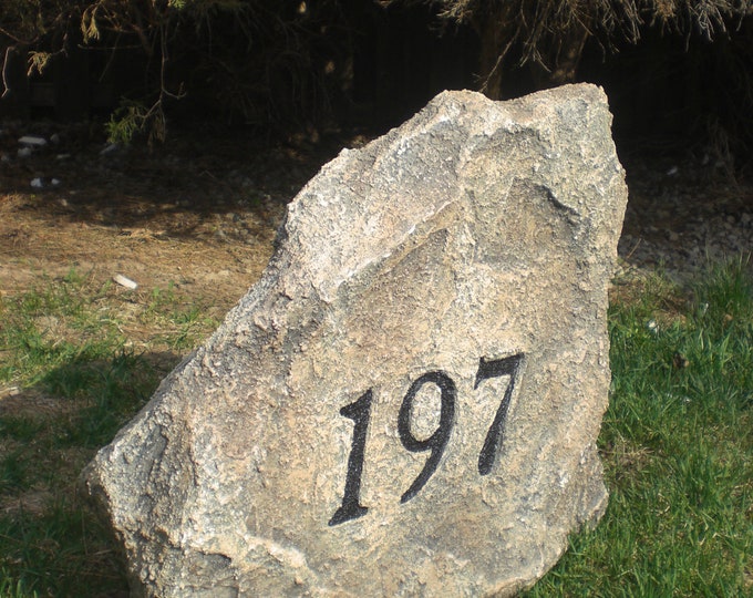 Address Stone - Artificial, With House Number Only, Small Size 18" X 18 ...