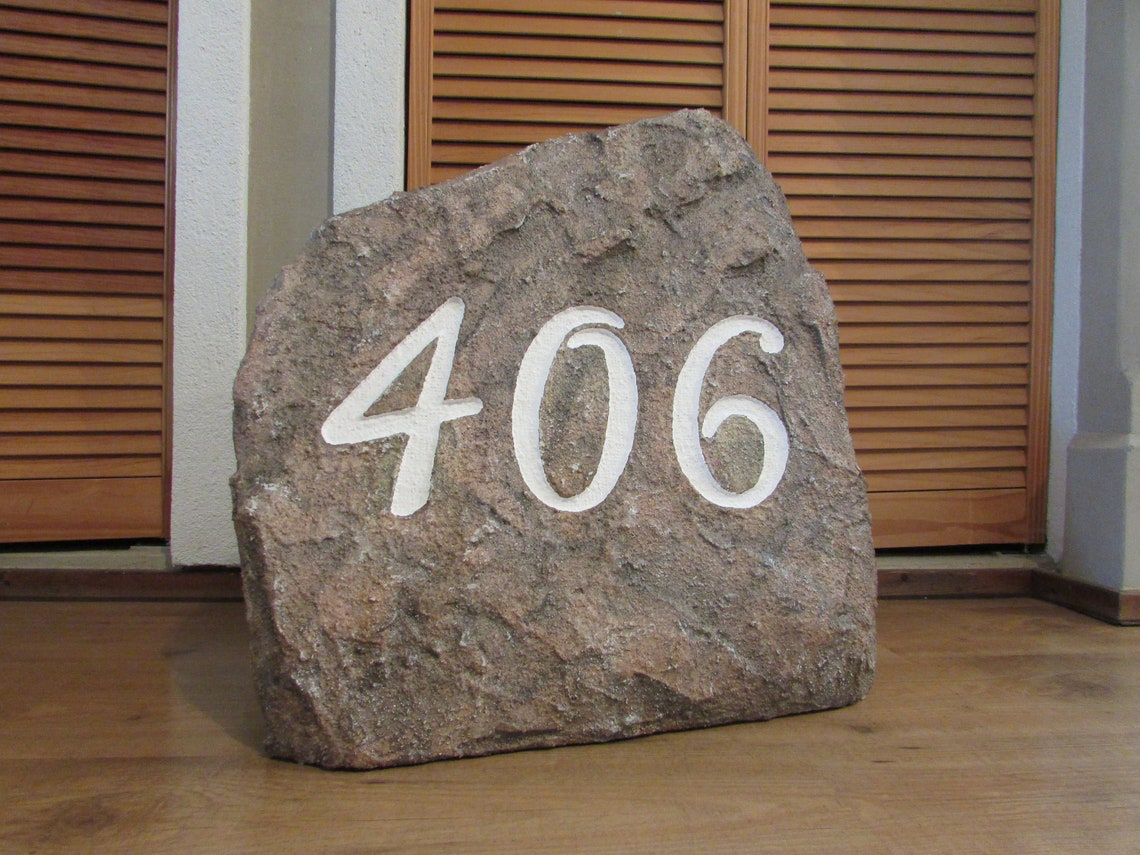 Address Stone Artificial With House Number Only Small Size - Etsy