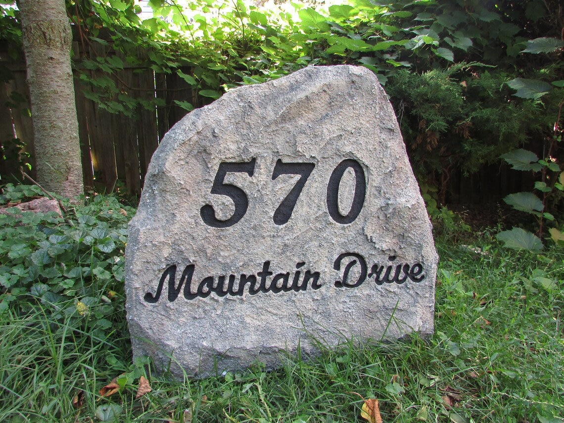 Address Stone Artificial With House Number and Address - Etsy