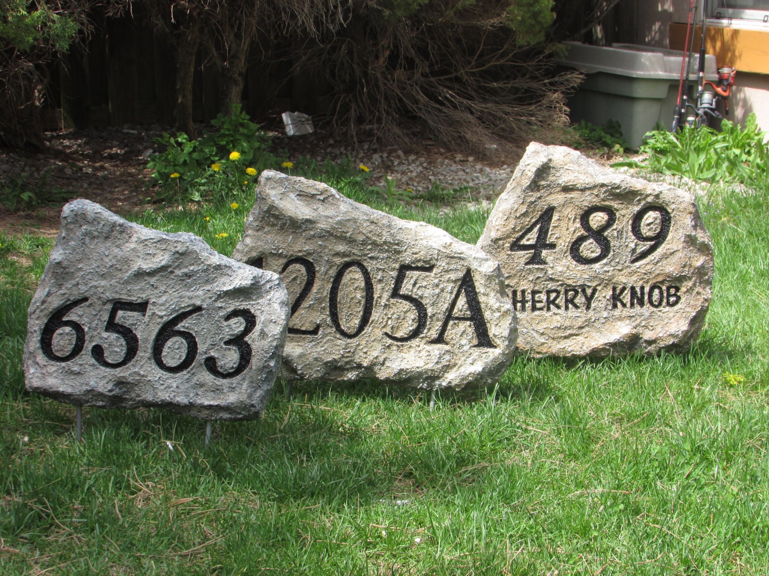Front Yard Sign - Artificial Stone Plate - 18"x 20"x 2" With House ...