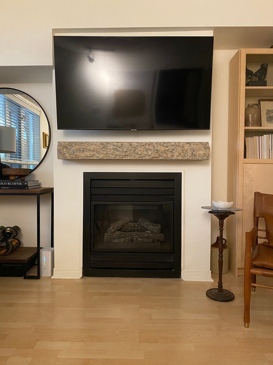 Floating Mantel/shelf 60" X 6,5" X 6" - Imitation of Stone, Light ...