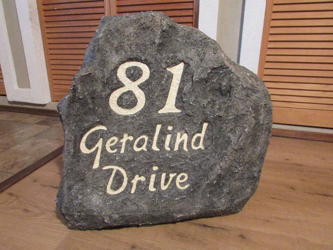 Address Stone Artificial With House Number and Address/text | Etsy