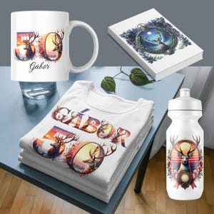77 Hunters Forest Deer in Sunset Designs: 26 Letters, 9 Numbers and 42 ...