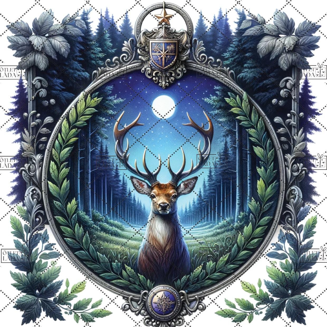 77 Hunters Forest Deer in Sunset Designs: 26 Letters, 9 Numbers and 42 ...