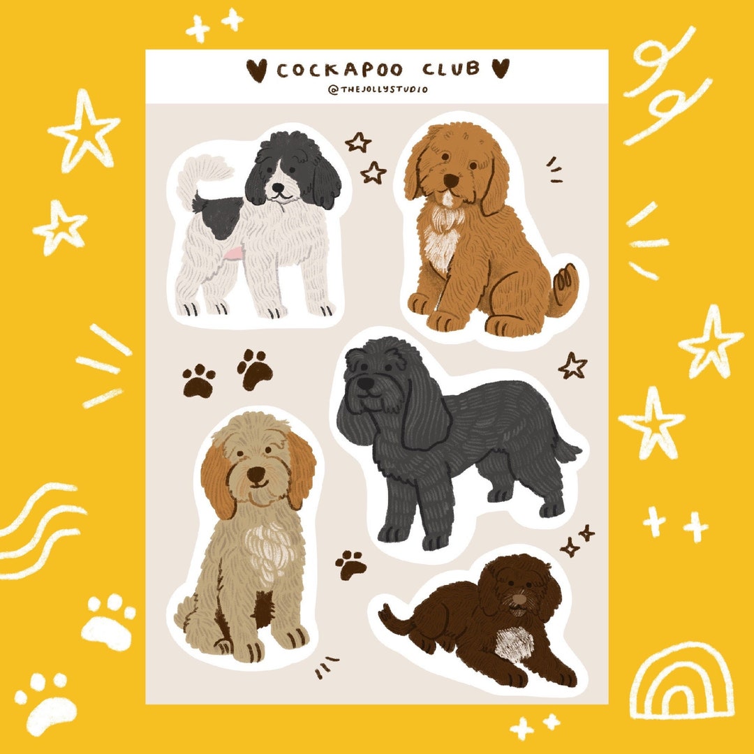 A6 Cockapoo Club Dog Mix Sticker Sheet - Etsy UK