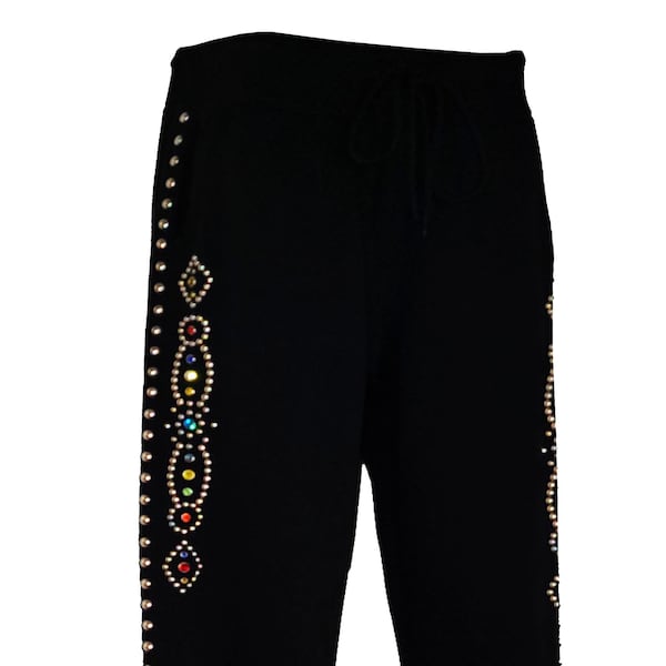 Rhinestone Sweatpants - Etsy