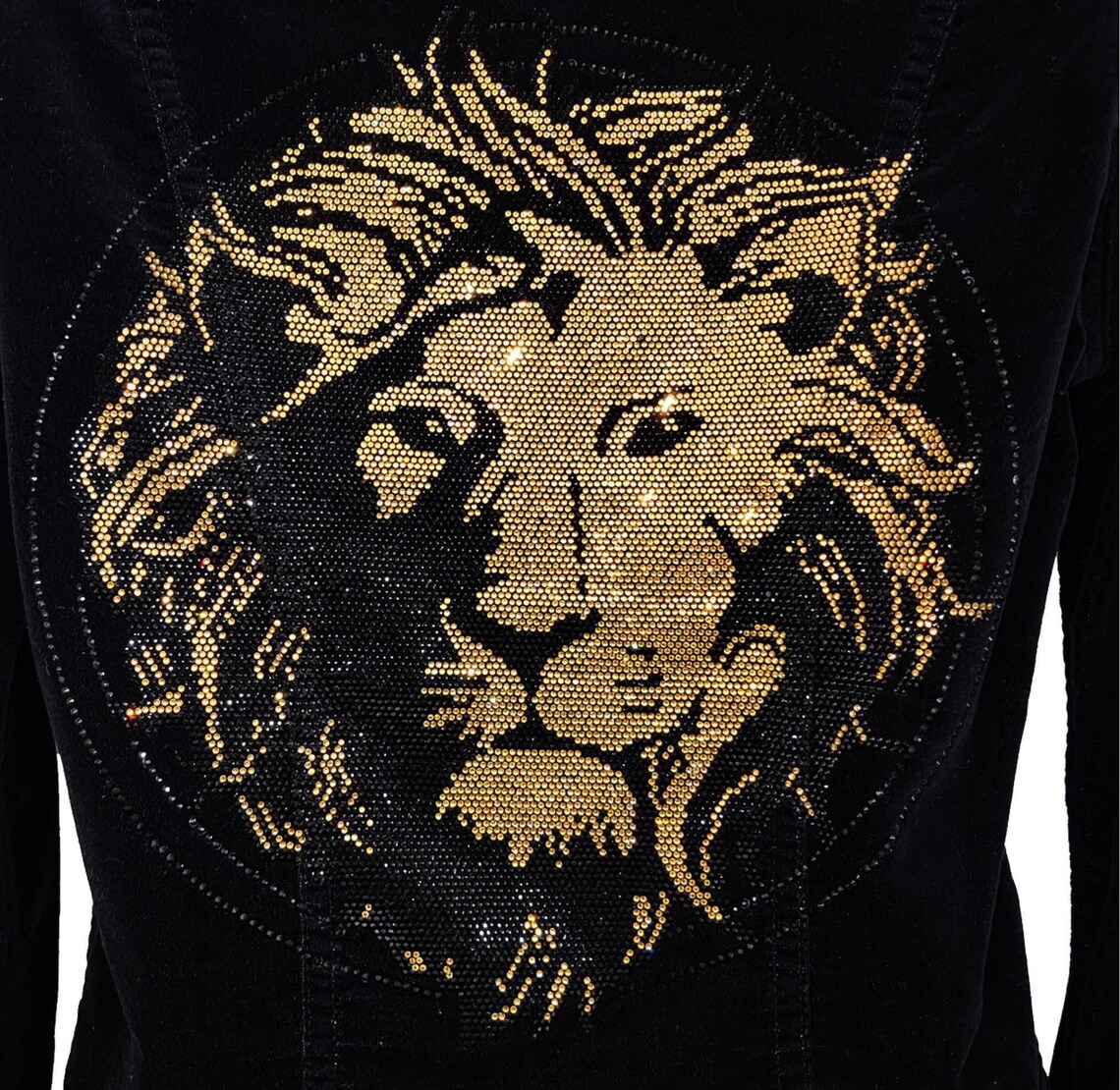 Golden Lion Women's Black Velvet Jean Jacket - Etsy