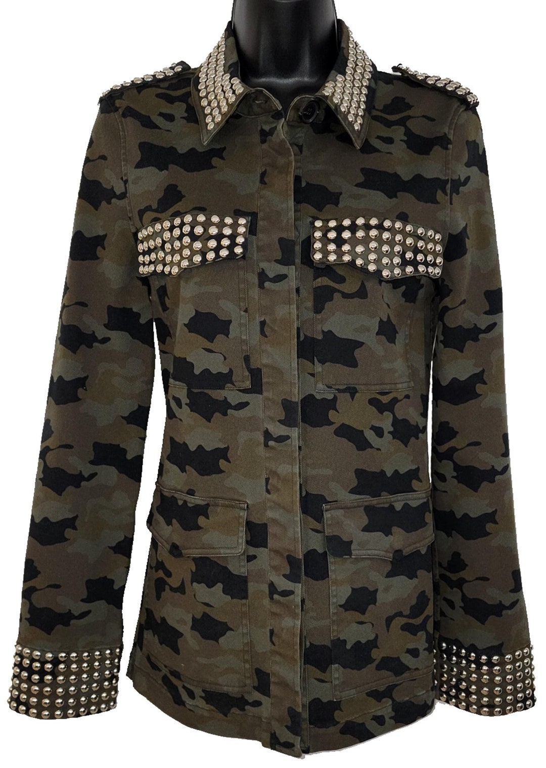 Militia Skull Embellished Women's Camouflage Jacket - Etsy