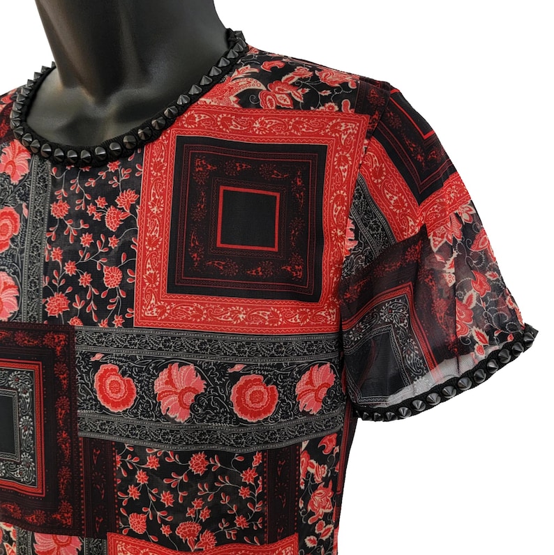 Floral Mesh Embellished Men's Red T-shirt - Etsy