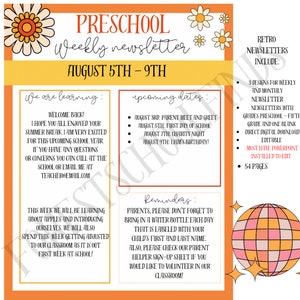 Retro Newsletters Preschool - Fifth Grade - Etsy