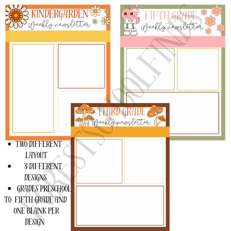 Retro Newsletters Preschool - Fifth Grade - Etsy