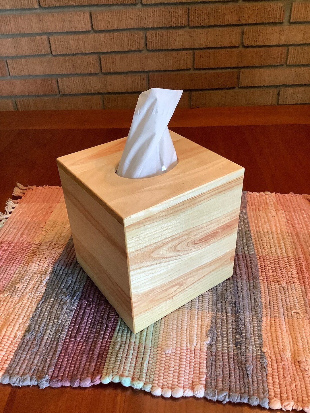 Cube Tissue Box Cover -square Box Cover - Honey Locust - Gift for Mom ...