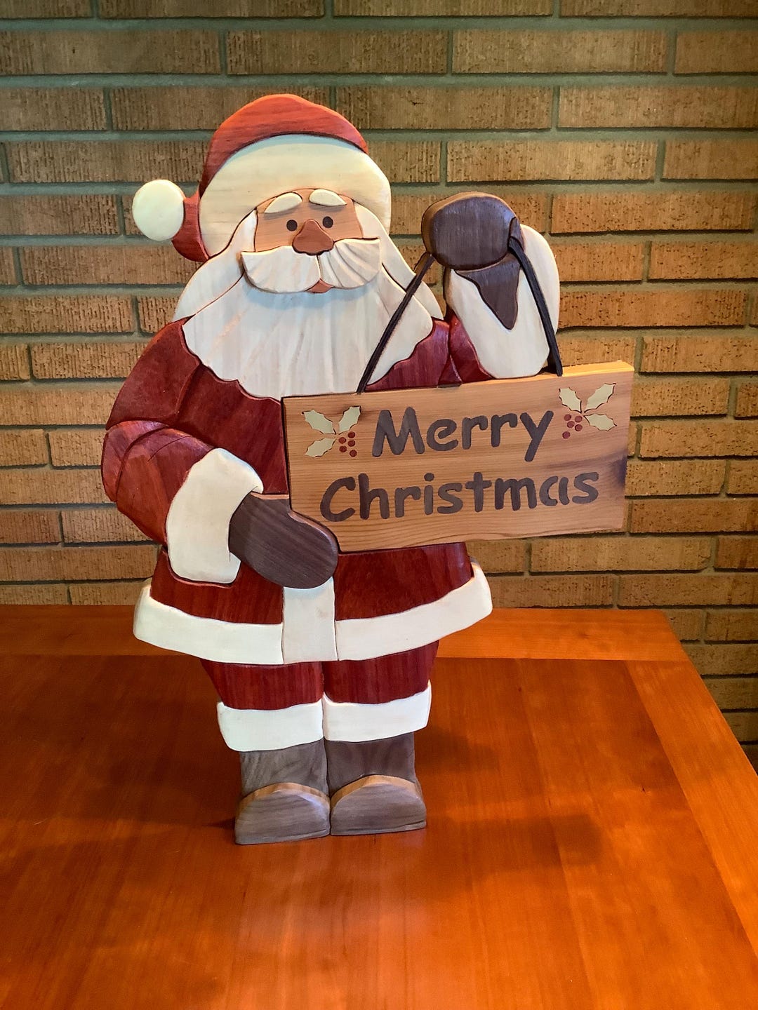 Intarsia Wood Art Santa Christmas Decor - Etsy