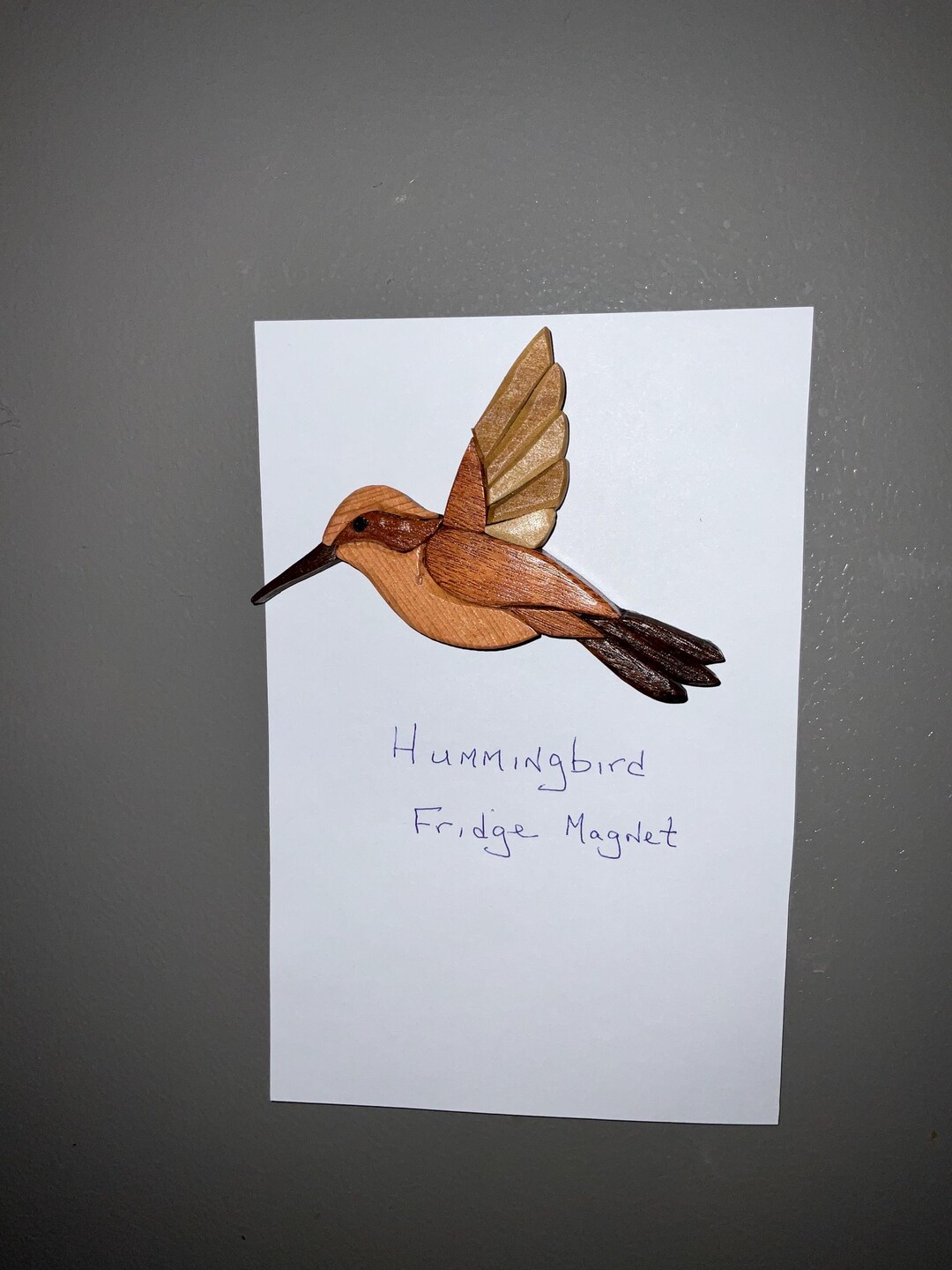 Hummingbird Intarsia Fridge Magnet - Etsy