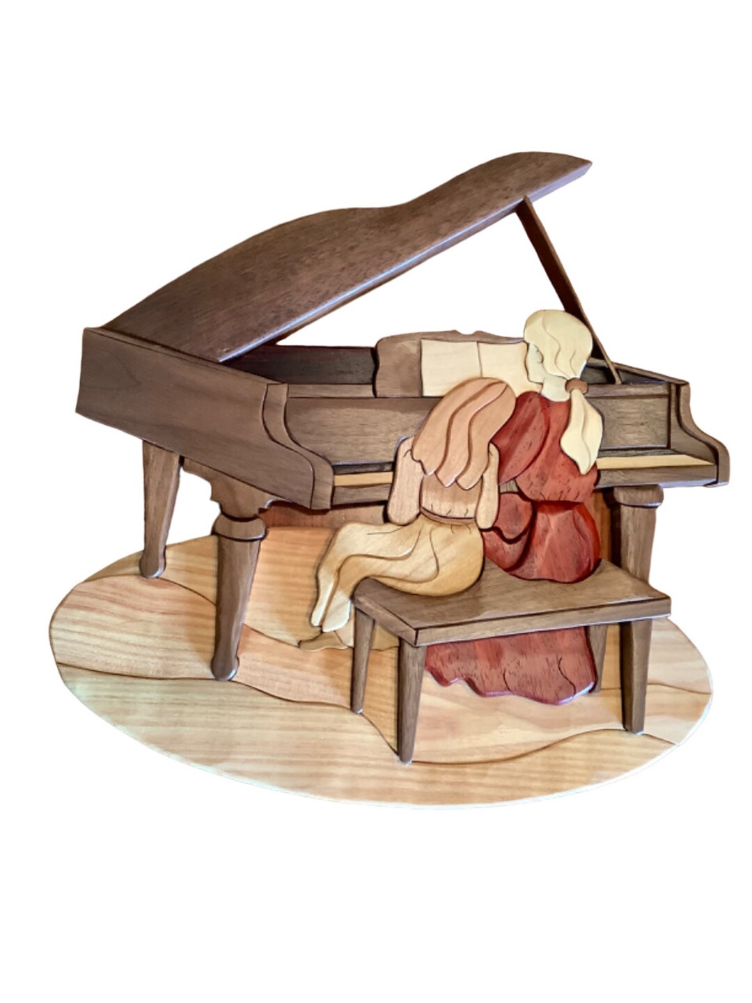 Intarsia Wood Art: Piano Girls, Music Gift for Musician - Etsy