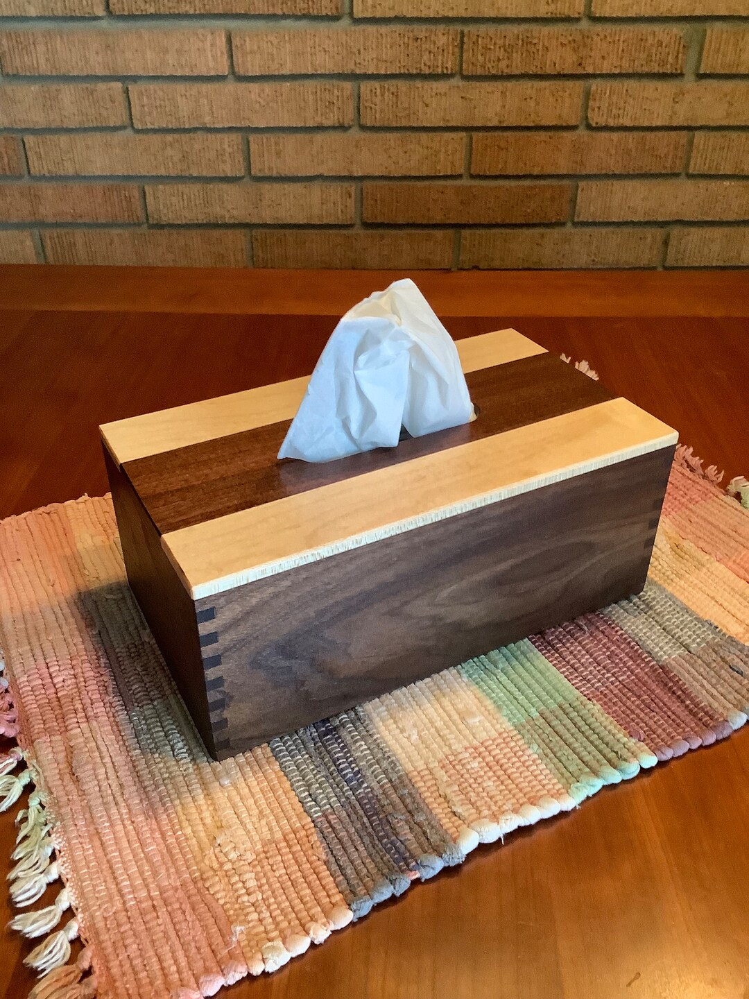 Walnut & Maple Tissue Box Cover - Medium Size - Etsy