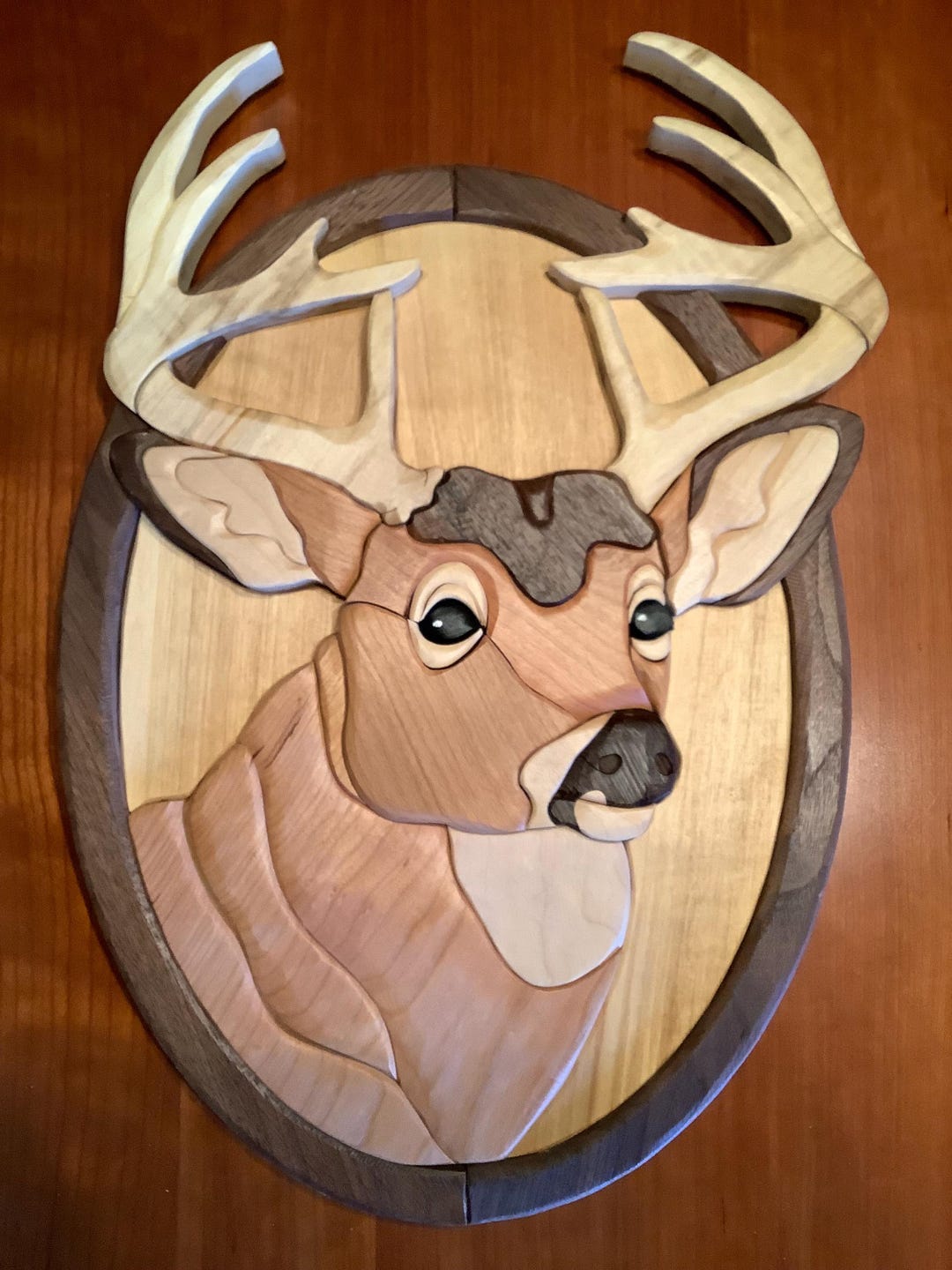 Deer Intarsia, Deer Buck, Wood Art, Wall Hanging, Hand Crafted, Home ...