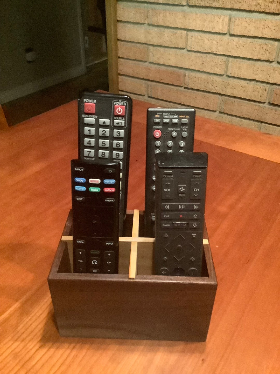 Remote Control Holder Handcrafted Walnut Birch Remote Holder Gift for ...