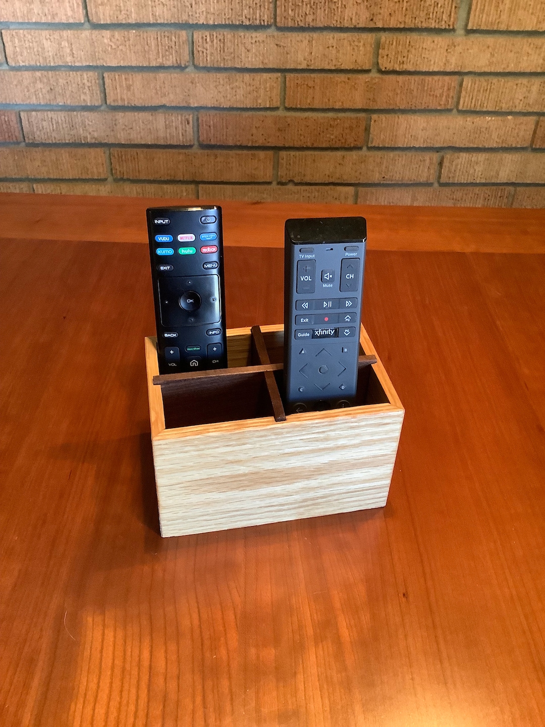 Remote Control Holder - Wood Remote Holder - Desk Accessories Holder ...