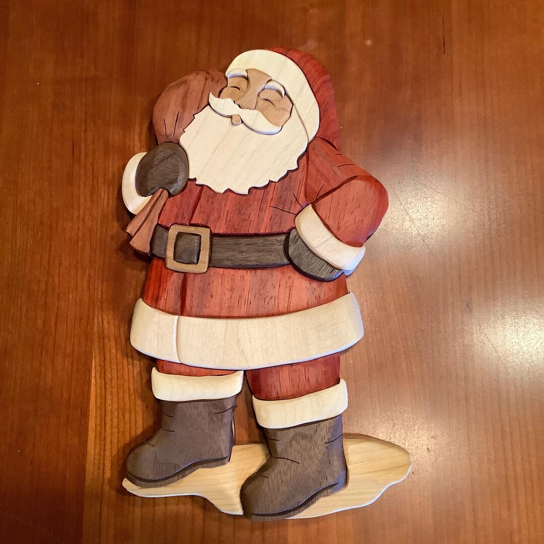 Intarsia Santa Claus Father Christmas Gift Wood Art - Etsy