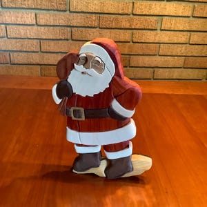 Intarsia Santa Claus Father Christmas Gift Wood Art - Etsy