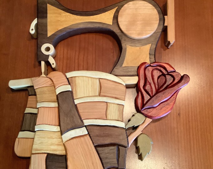 Intarsia Wood Art - Sewing -quilter’s Rose -gift for Quilter - Gift for ...