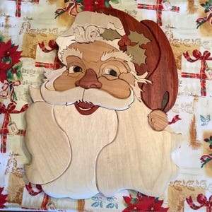 Santa Claus, Intarsia, Christmas Wood Art - Etsy
