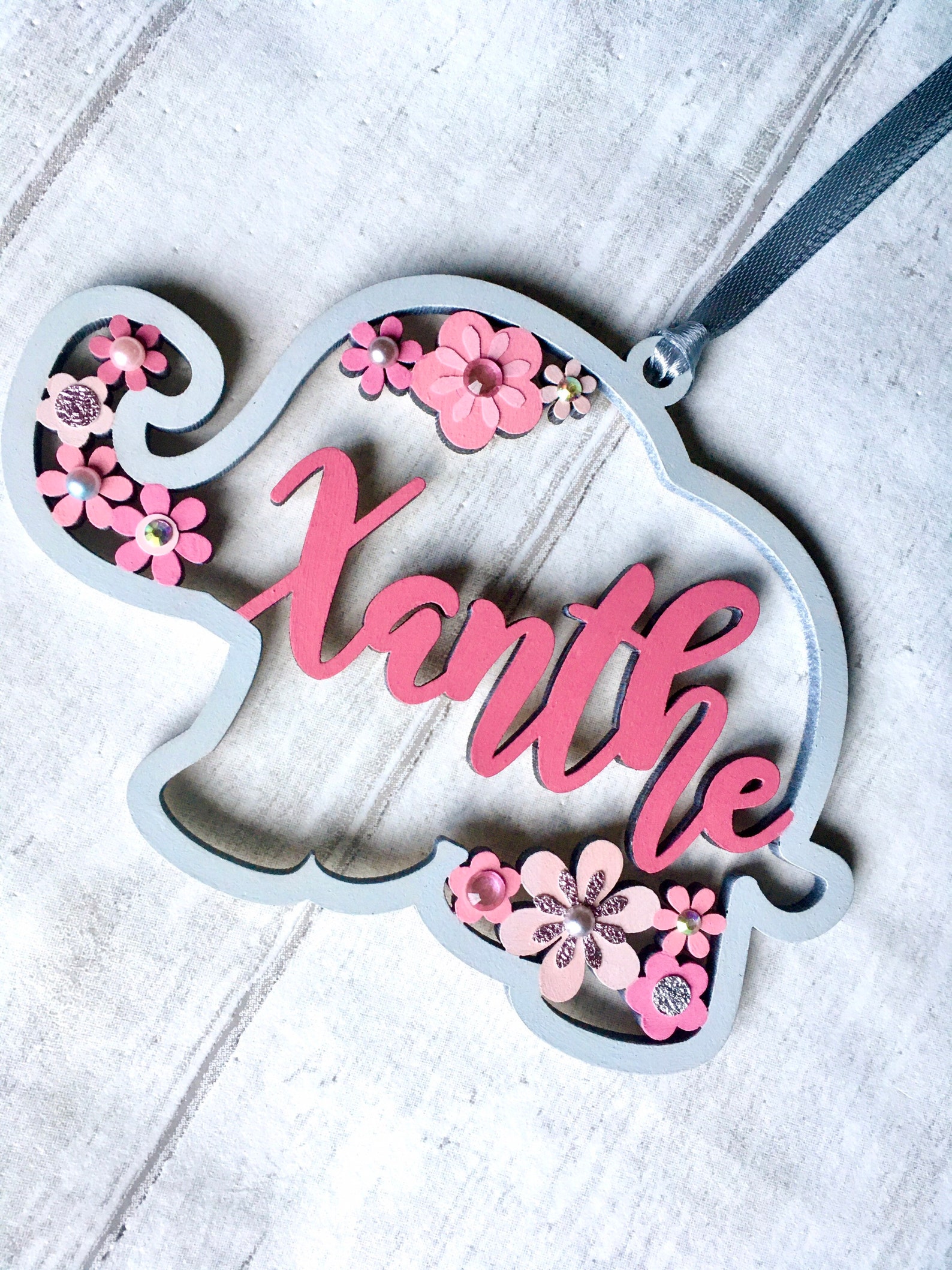 Personalised Elephant Silhouette Name Shape - Etsy