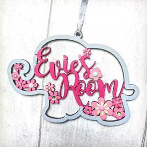 Personalised Elephant Silhouette Name Shape - Etsy