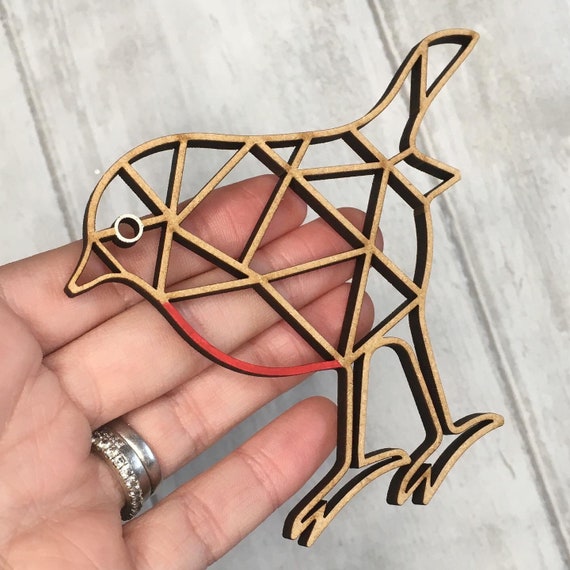 Geometric Robin Ornament Detailed Cut Out Decoration - Etsy Canada