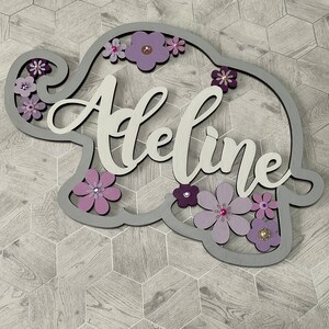 Personalised Elephant Silhouette Name Shape - Etsy