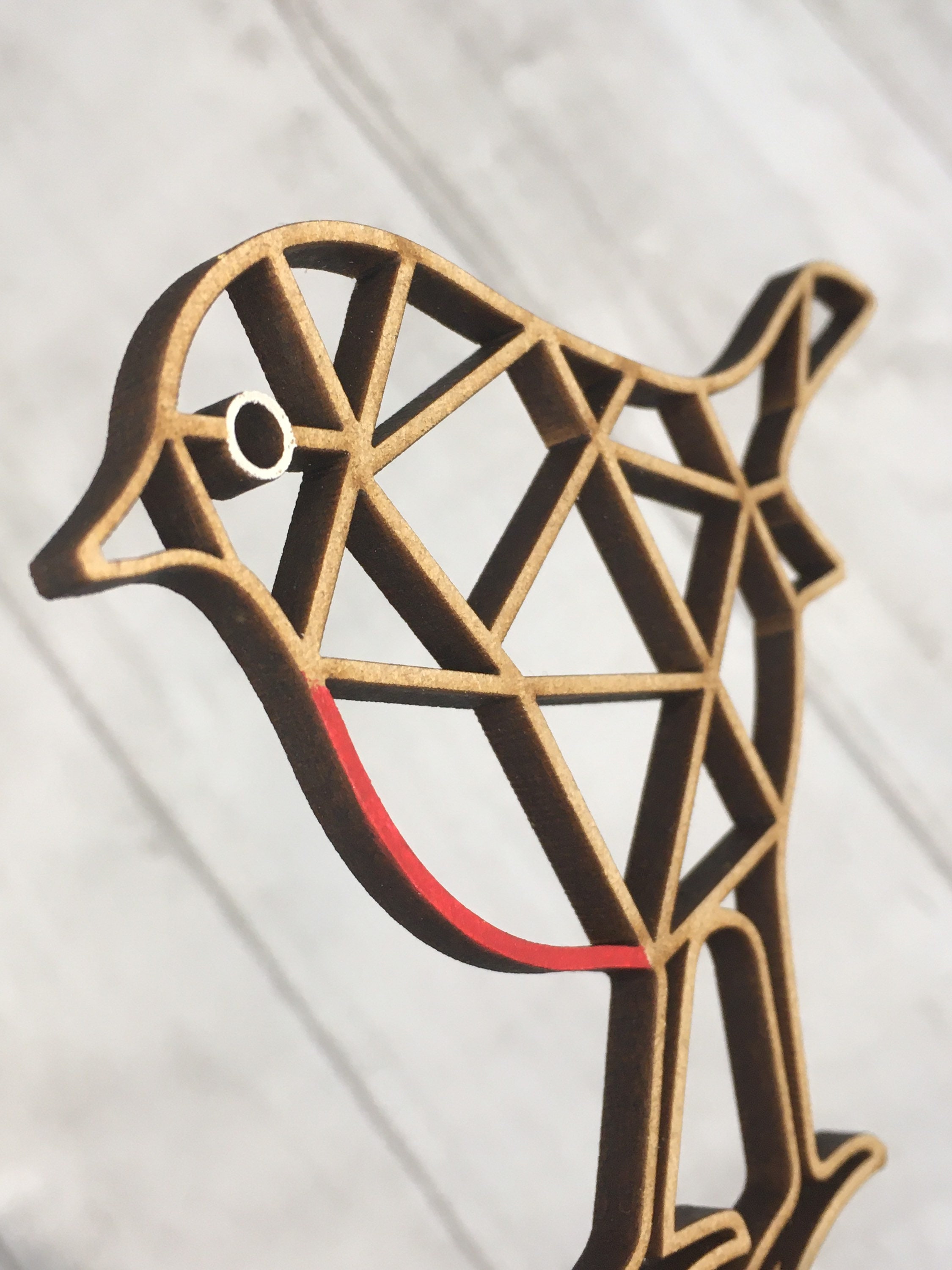 Geometric Robin Ornament, Detailed Cut Out Decoration, Ornament, Bauble ...