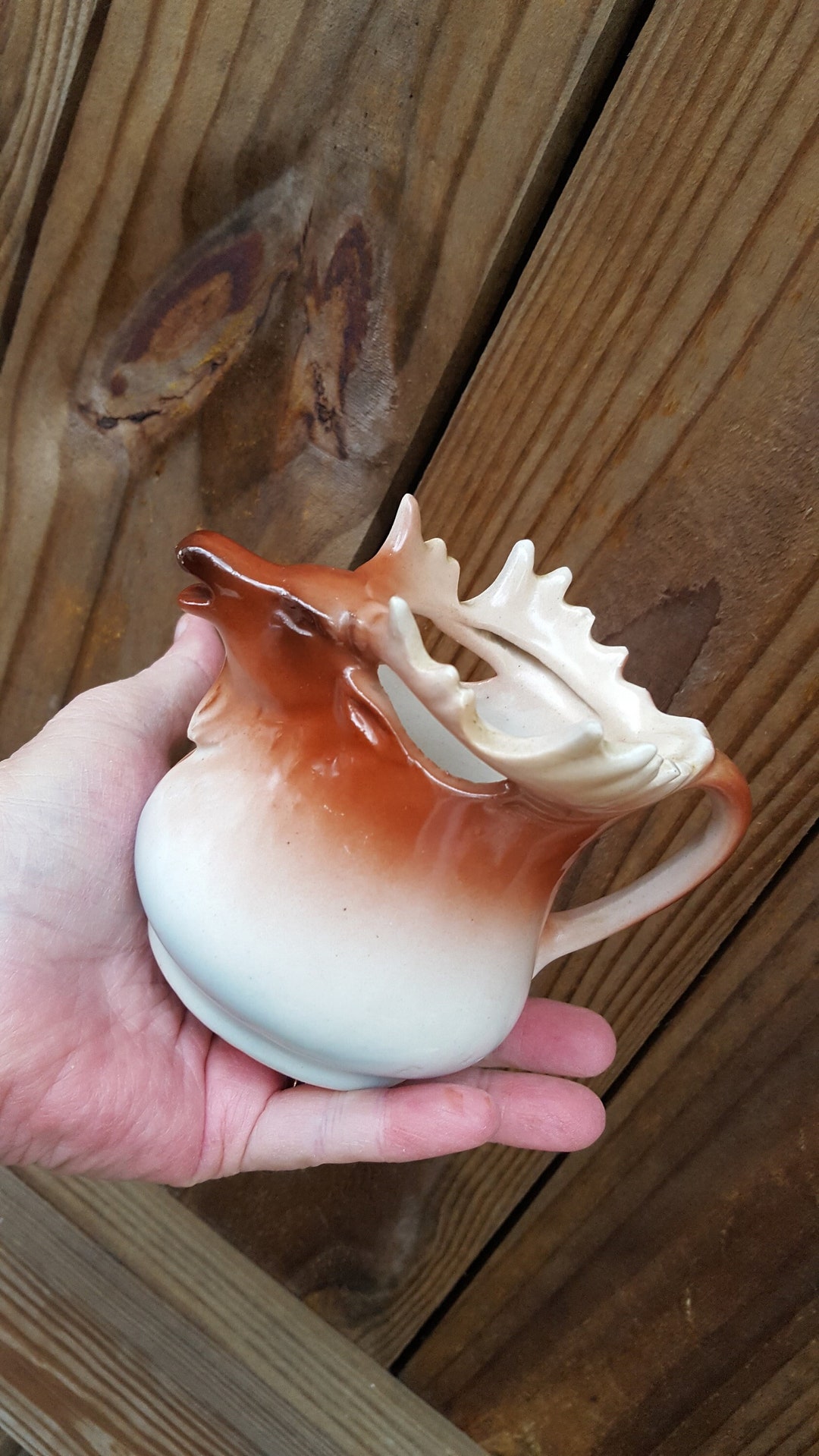Elk or Moose Pottery Creamer, Vintage Miniature Pitcher - Etsy