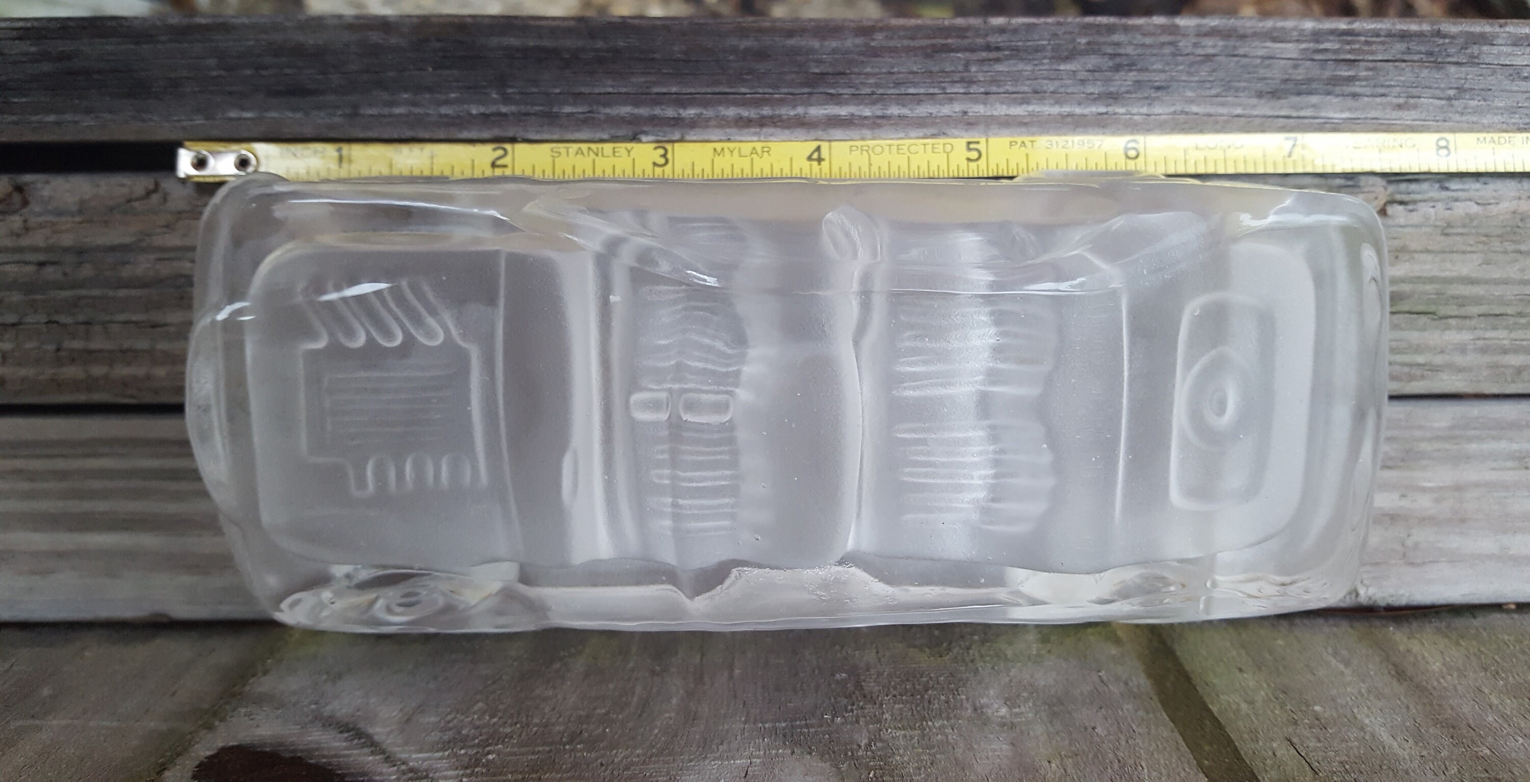 Hofbauer Frosted Glass Car Paperweight, Vintage Lead Crystal Mercedes ...