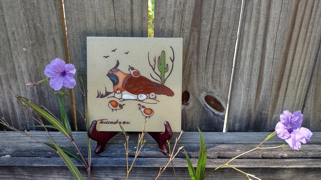 Vintage Quail Tile Coaster Trivet Home Decor - Etsy