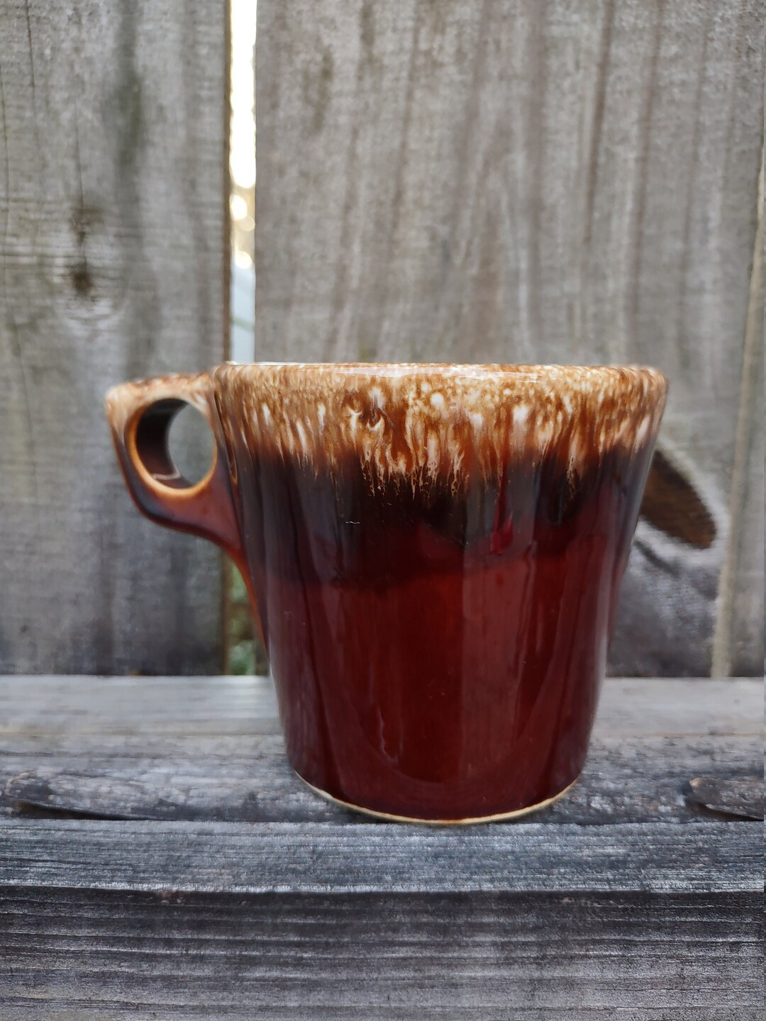 Hull Pottery Coffee or Hot Cocoa Mug, 1950's Oven Proof Brown Drip ...