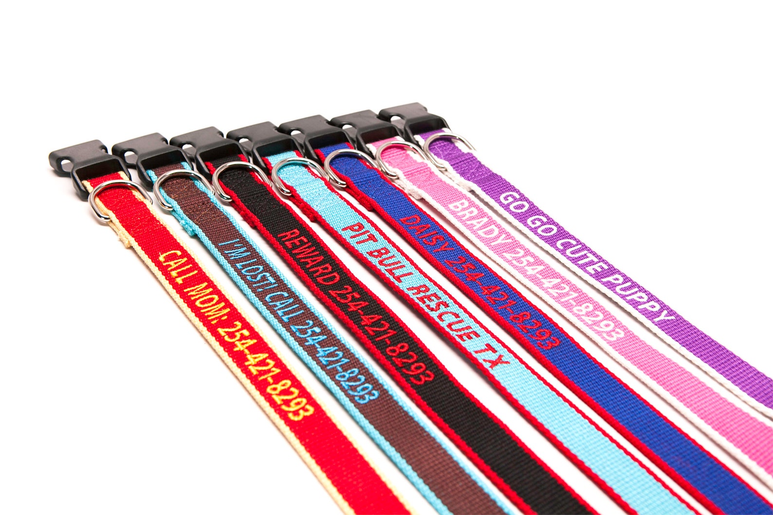Personalize ECO Dog Collar Custom Made Embroider With Name and Number ...