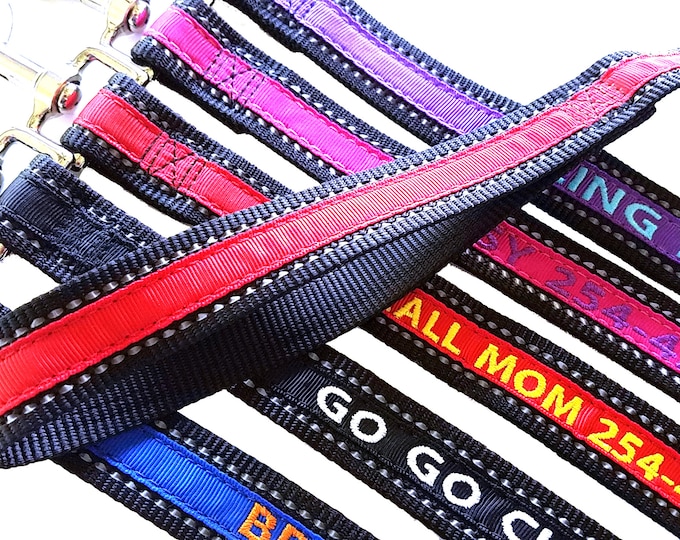 Custom Reflective Personalized Embroidered Dog Leash - Etsy