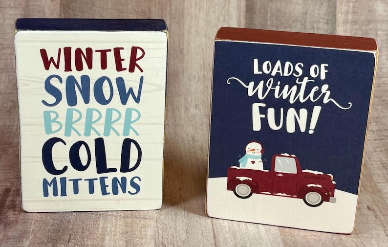 Winter Wonderland Wood Block Sign, Shelf Sitter, Handmade Farmhouse ...