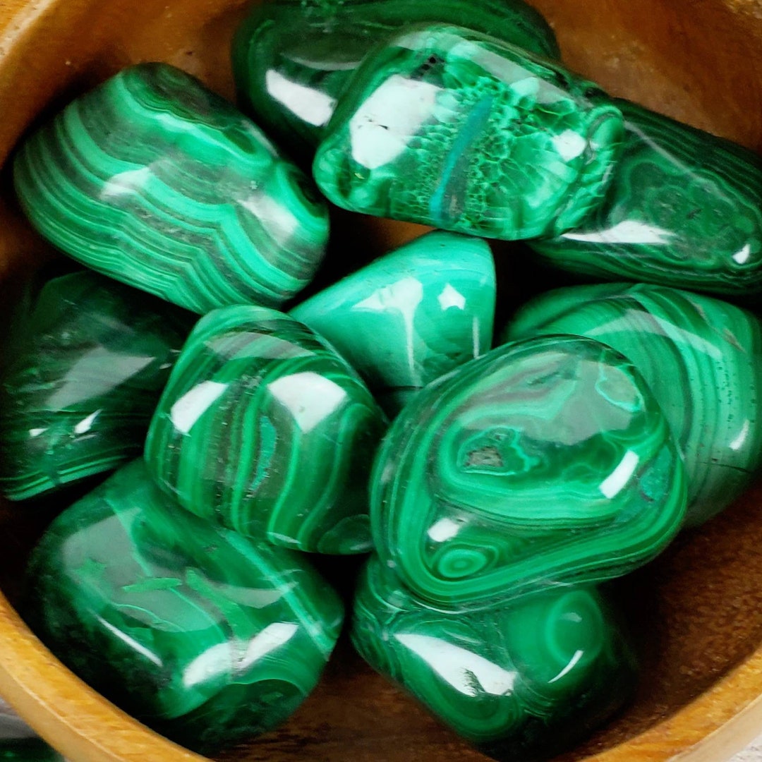 Malachite, Large Tumbled Stones, Transformation, Growth, Wisdom, Reiki ...